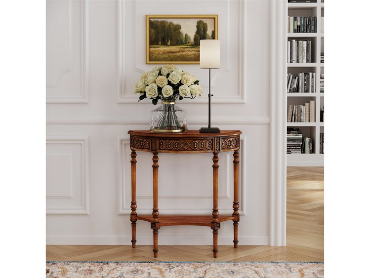 Butler Danelle Demilune Wood Antique Cherry Console Table | BT7027011