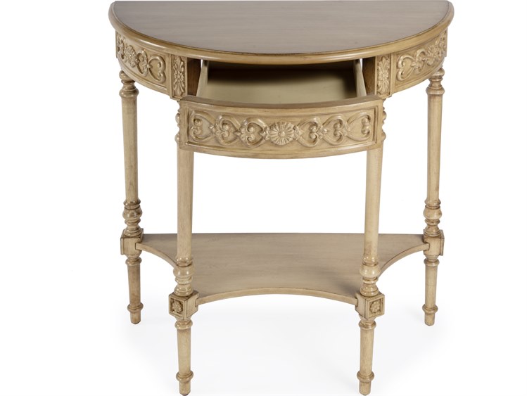 Butler Danelle Demilune Wood Antique Beige Console Table | BT7027424