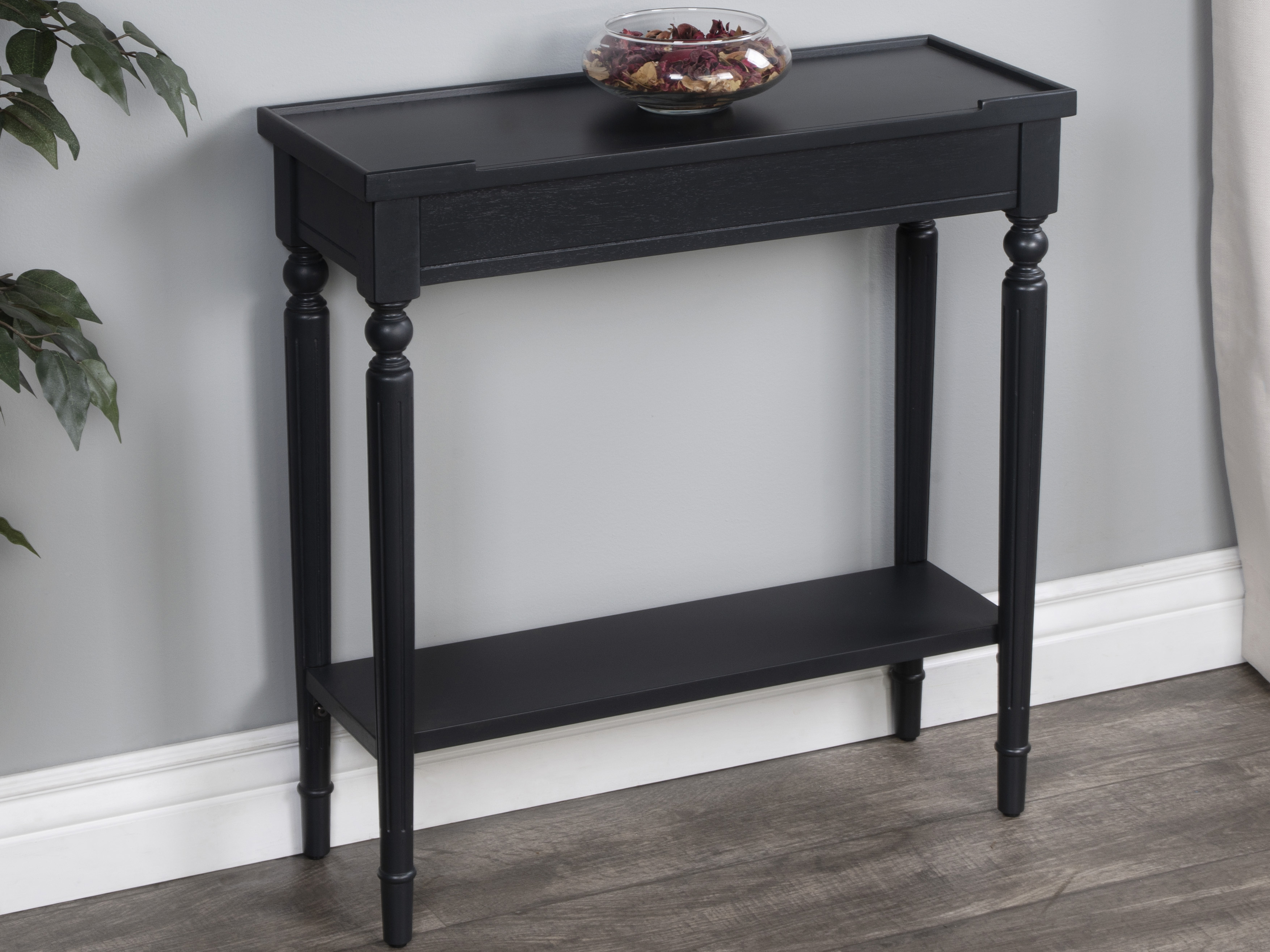 Butler Aubrey Rectangular Wood Black Console Table | BT7036136