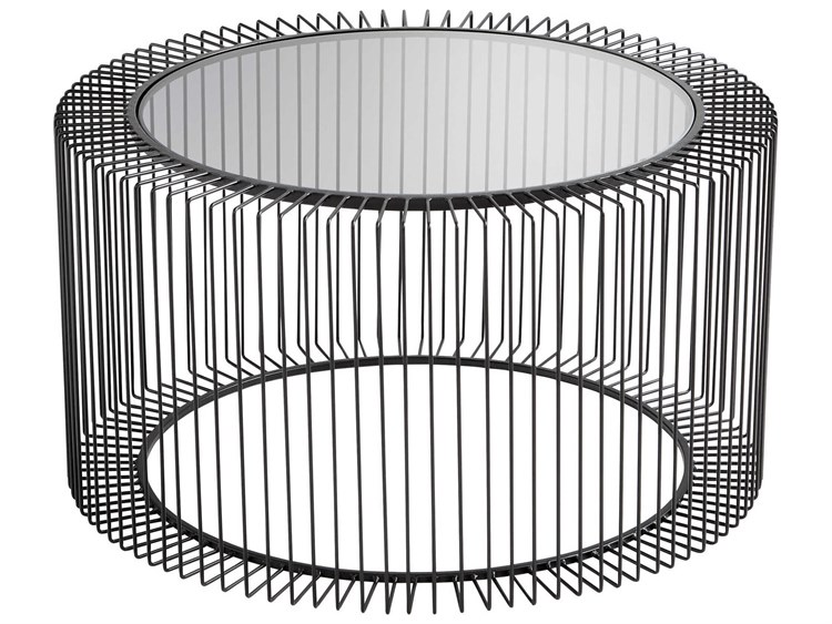 Cyan Design Round Glass Graphite Coffee Table | C310928