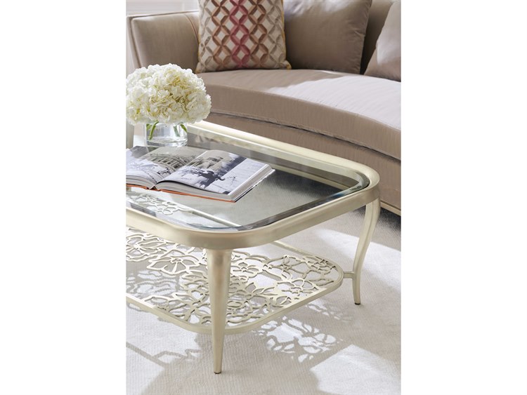 Caracole Classic Flower Power Rectangular Tempered Glass Oracle Coffee ...