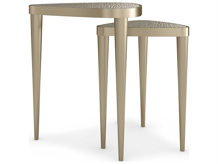 Caracole Classic Cuff Links Glass Brushed Gold Nesting Tables ...