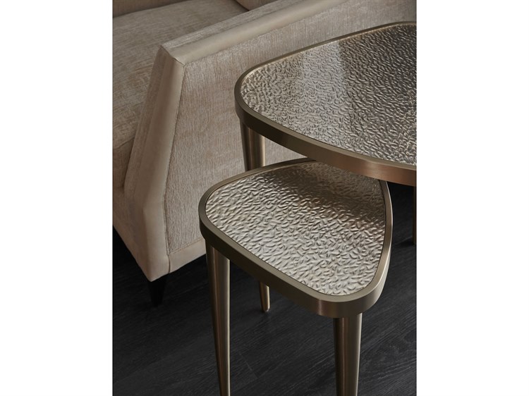 Caracole Classic Cuff Links Glass Brushed Gold Nesting Tables ...