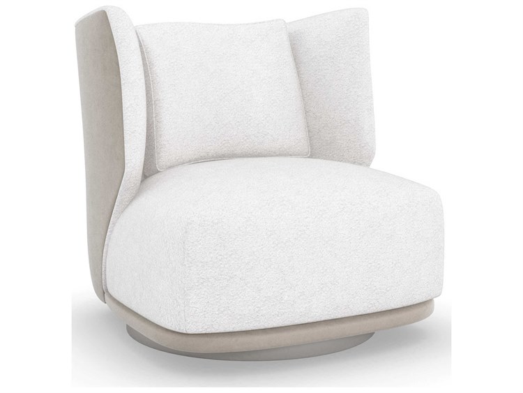 Caracole La Moda Seville Swivel White Fabric Accent Chair | CACM130421131A