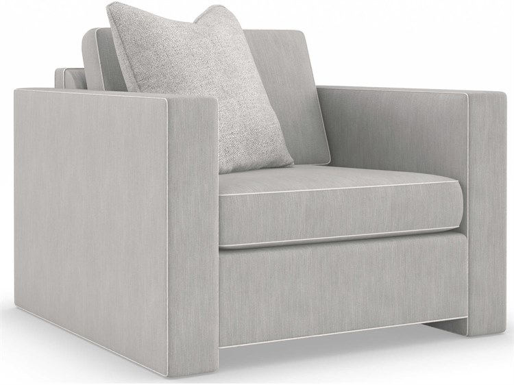 Caracole Upholstery Welt Played Gray Fabric Club Chair | CACUPH0190310B
