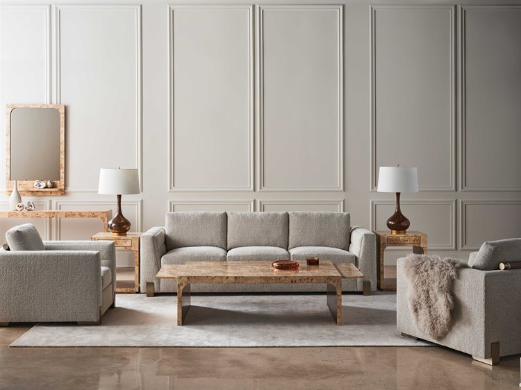 Caracole Classic Cabaret Rectangular Wood Mappa Burl Rouge Red Console ...