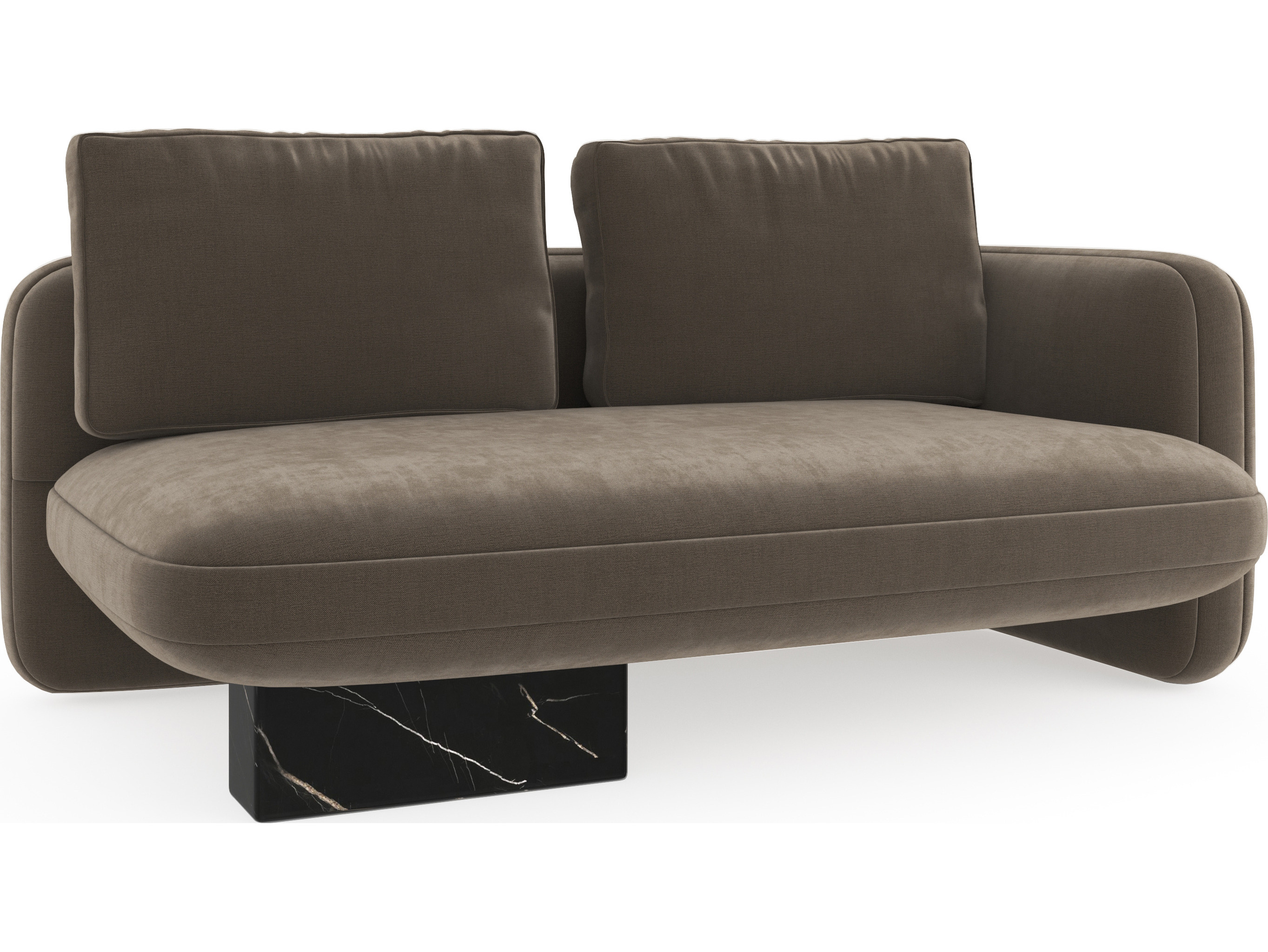 Caracole Overlap Brown Upholstered Loveseat | CACUPH425VRL5A