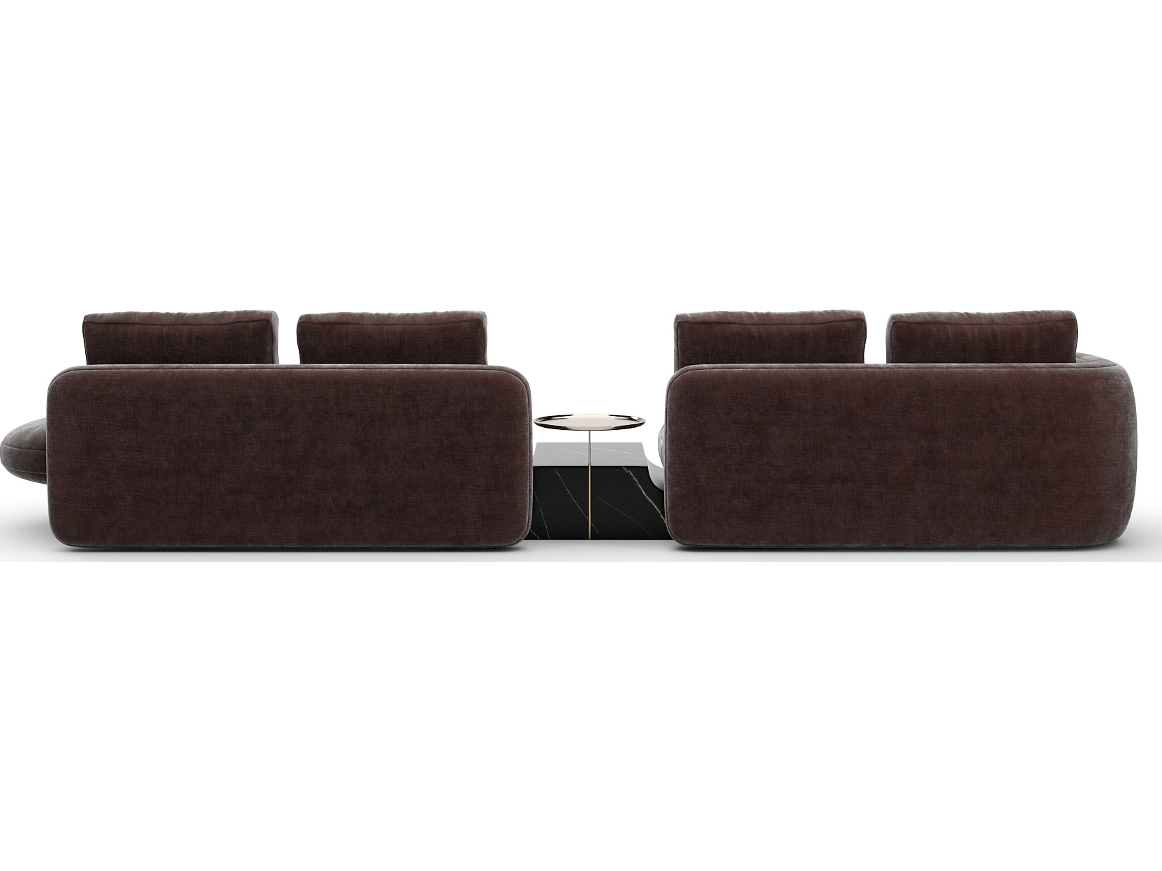 Caracole Overlap Brown Upholstered Sectional Sofa | CACUPH425VSEC1A