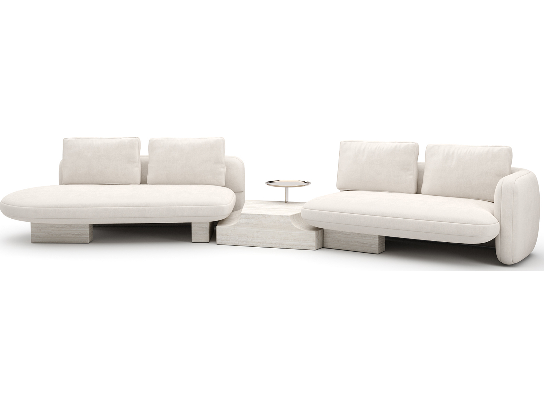 Caracole Overlap White Upholstered Sectional Sofa | CACUPH425VSEC2B