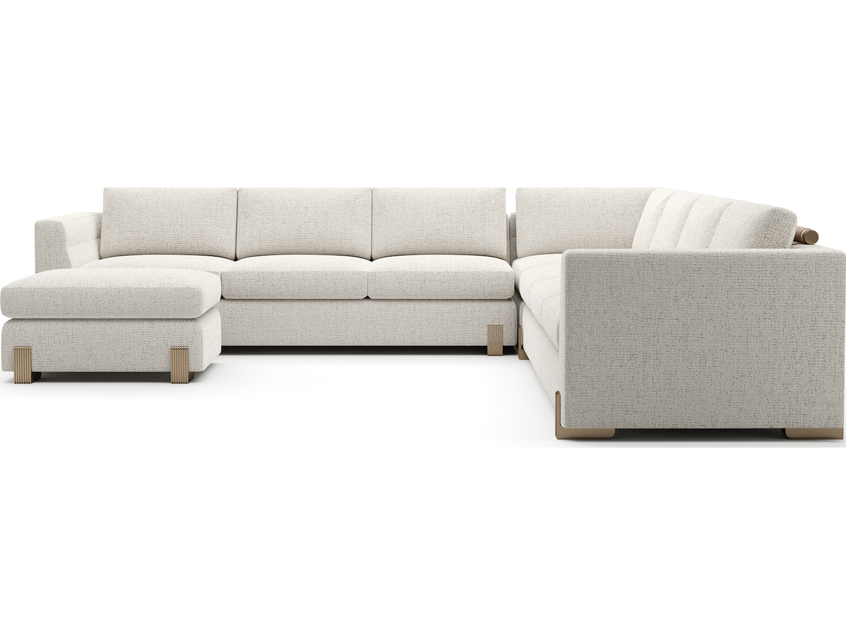 Caracole Counter Balance Cream Upholstered Sectional Sofa | CACUPH425VSEC7A