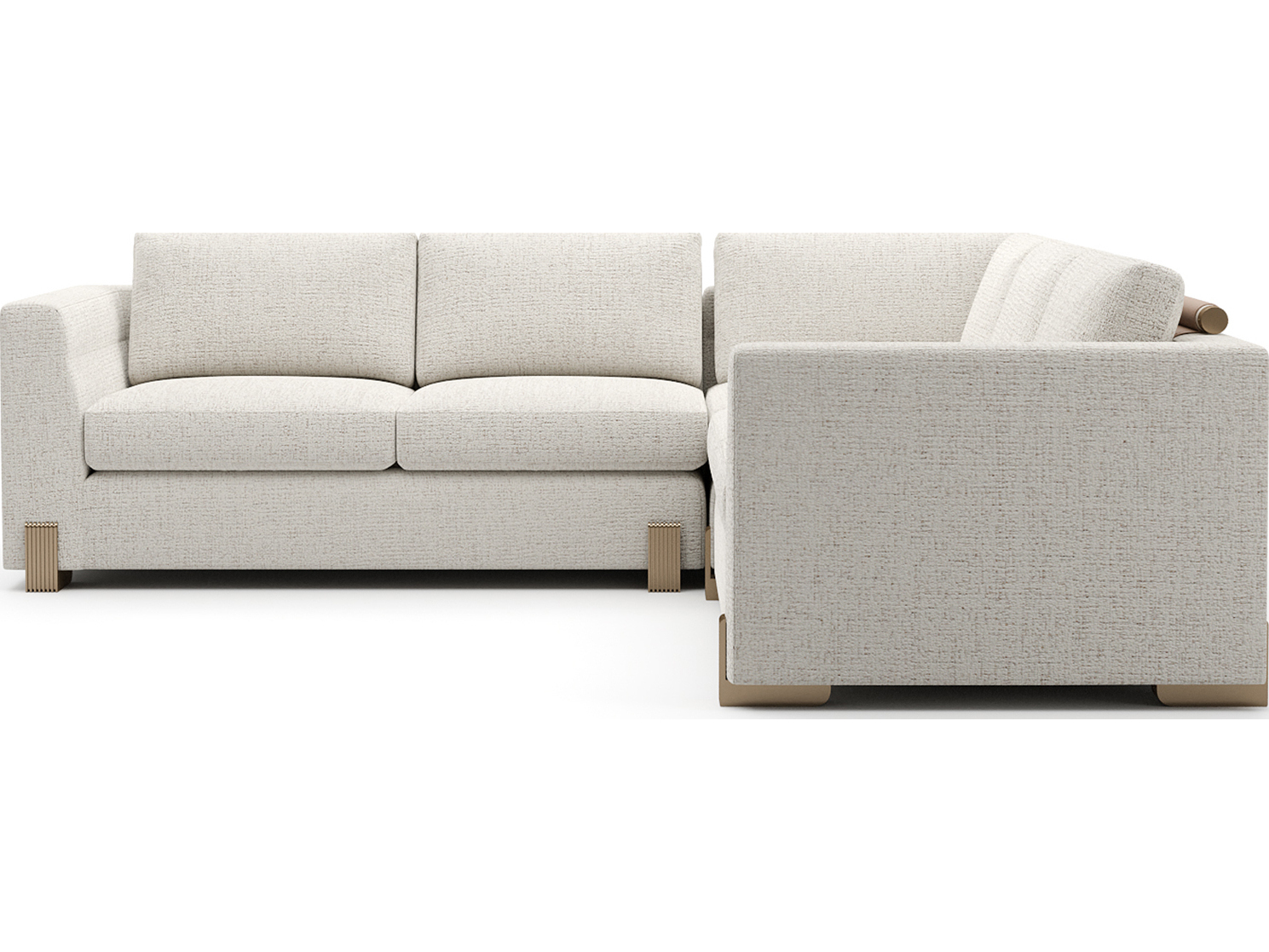 Caracole Counter Balance Cream Upholstered Sectional Sofa | CACUPH425VSEC8A