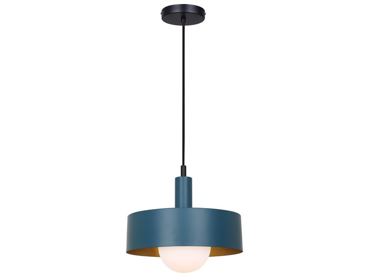 Canarm Daylon 1 -light Blue Drum Mini Pendant | CANIPL1150A01BKB