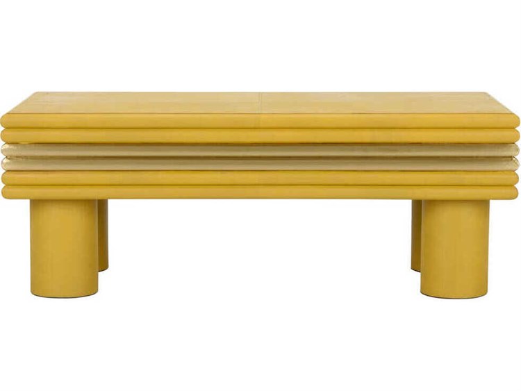 Chelsea House Coulter Rectangular Leather Mustard Coffee Table | CH383546