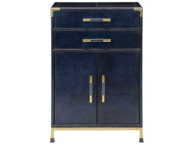 Chelsea House Atticus Midnight Blue Brass Accent Chest | CH385569