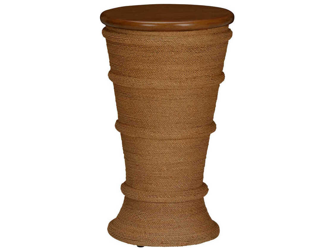 Chelsea House Manilla 13" Round Wood Brown End Table | CH385963