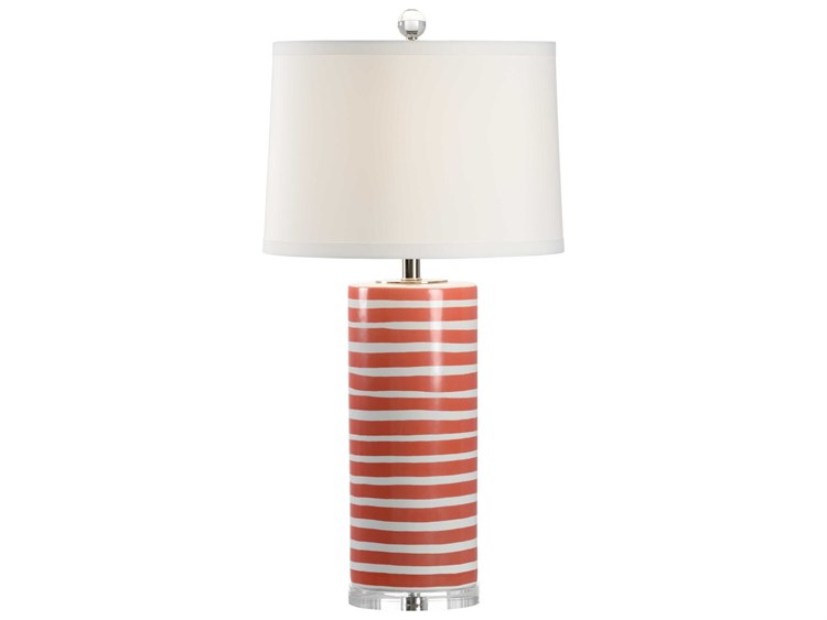 Chelsea House Orange Banded White Table Lamp | CH69728