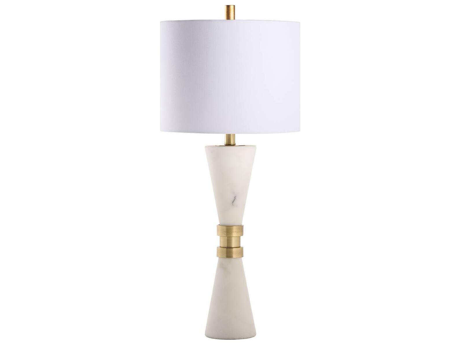 Chelsea House Town Square White Cream Linen Table Lamp | CHC10314