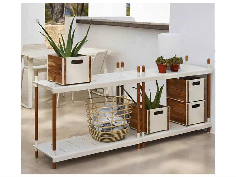 Cane Line Outdoor Frame Aluminum Teak High Shelving System | CNO5790