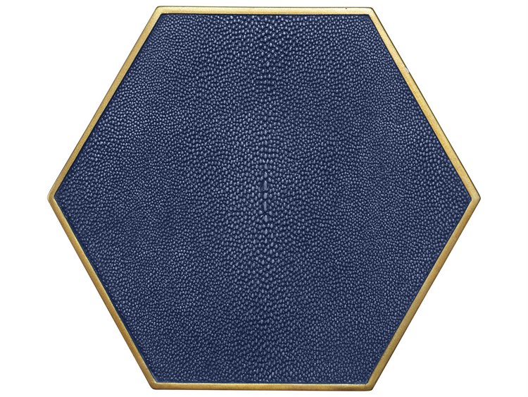 Century Furniture Thomas Obrien Hexagon Faux Leather Indigo Shagreen ...