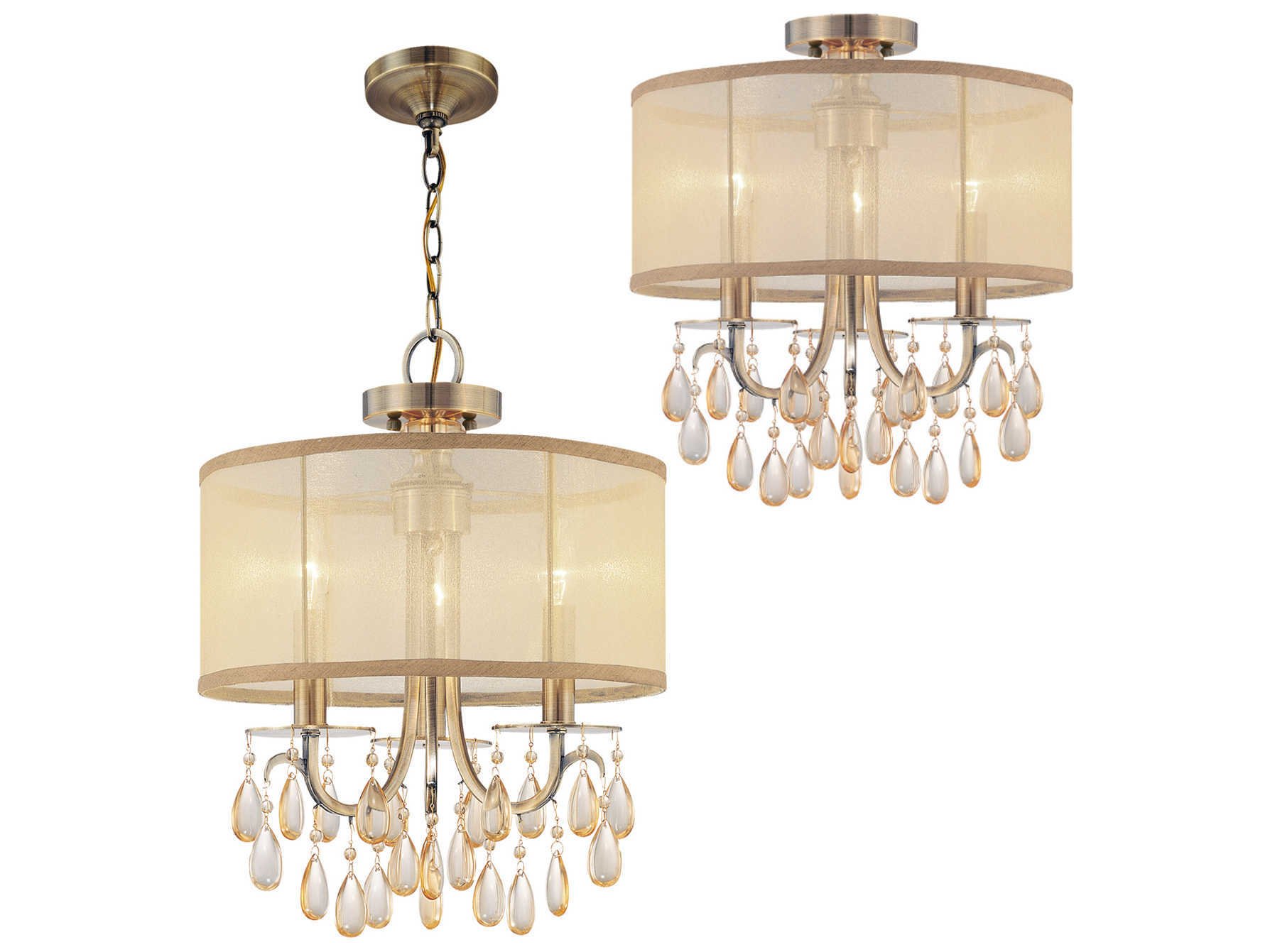 Crystorama Hampton 3-light 14'' Wide Mini Chandelier | CRY5623