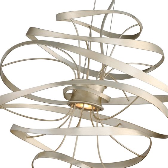 Corbett Lighting Calligraphy 2-Light Silver Leaf Polished Stainless ...