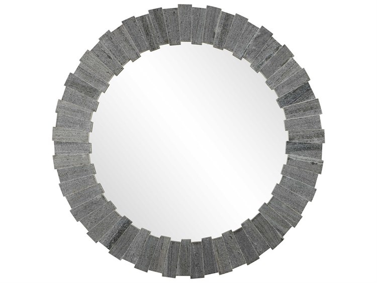 Currey & Company Dario Gray Round Wall Mirror | CY10000130