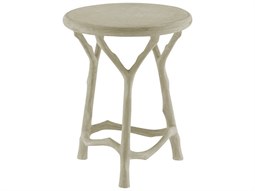 Currey & Company Hidcote Round Concrete Portland Faux Bois End Table ...