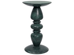 Currey & Company Quince Round Marble White End Table | CY30000223