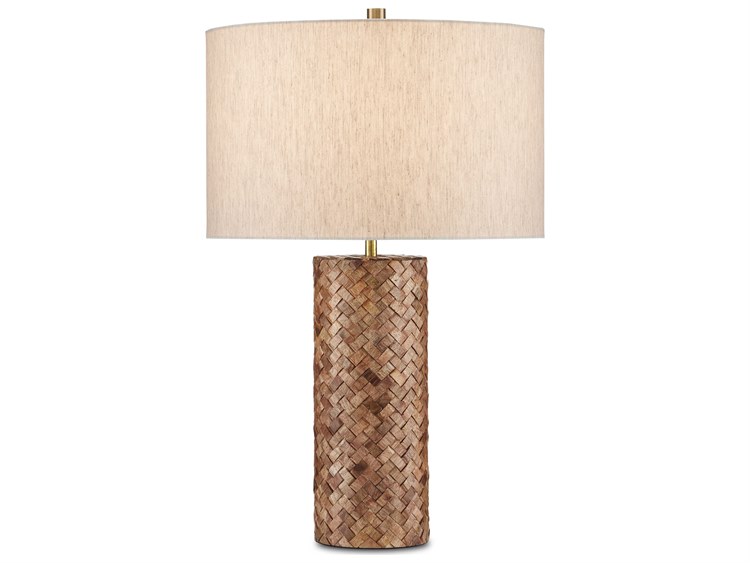 Currey & Company Meraki Wood Natural Oatmeal Linen Brown Buffet Lamp ...