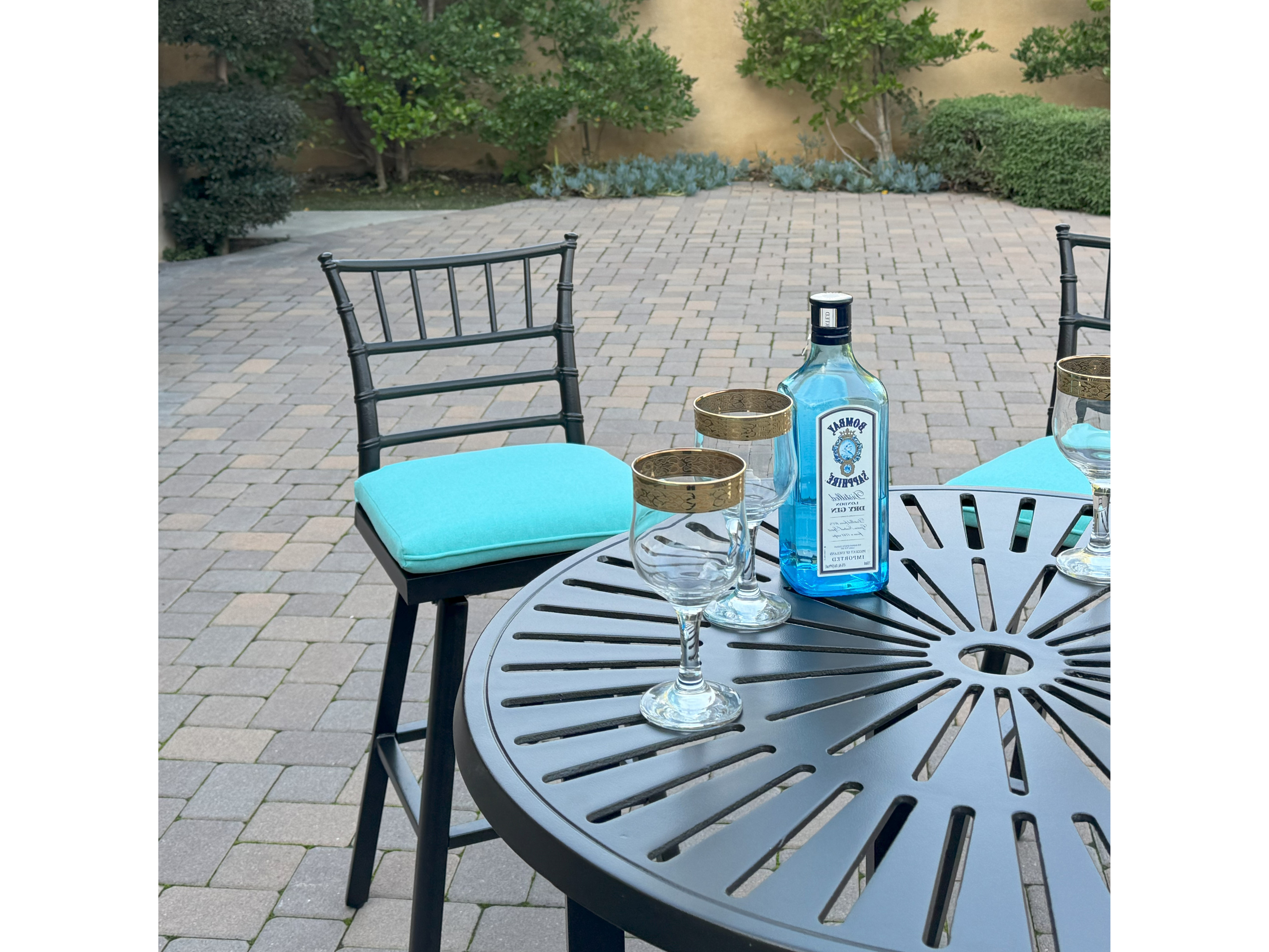 Darlee Outdoor Living Bella Aluminum 5-Piece Patio Bar Set with 30 feet ...