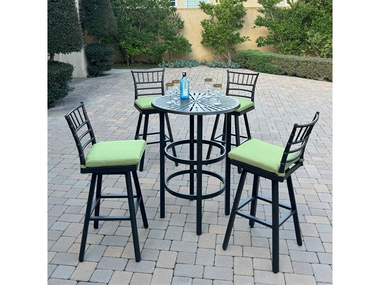 Darlee Outdoor Living Bella Aluminum 5-Piece Patio Bar Set with 30 feet ...