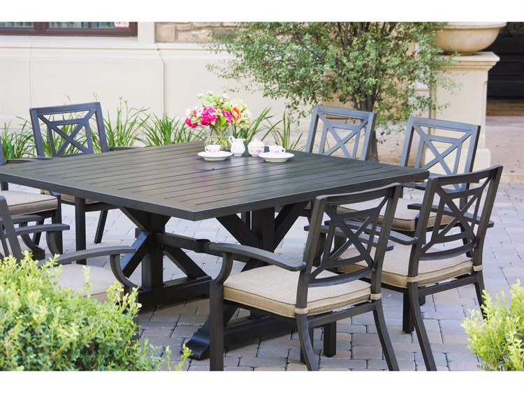 Darlee Outdoor Living Brooklyn Cast Aluminum Multibrown Square Dining ...