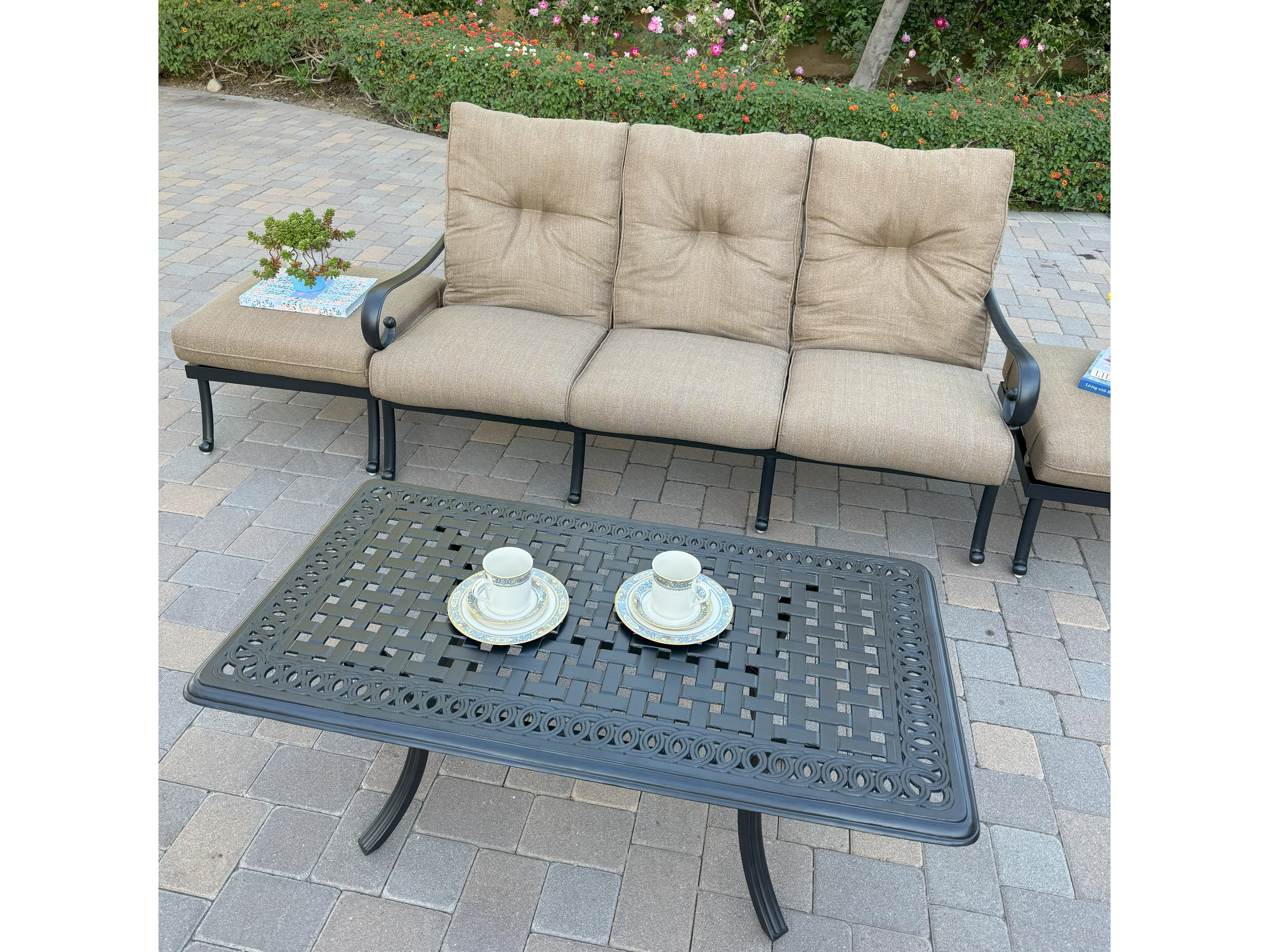 Darlee Outdoor Living Santa Anita Cast Aluminum 6-Piece Conversation ...