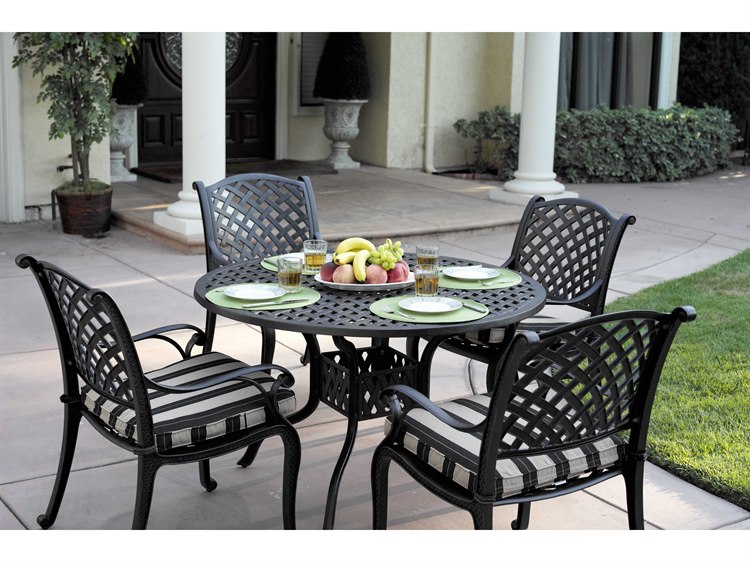 Darlee Outdoor Living Series Cast Aluminum Antique Bronze Round Dining ...