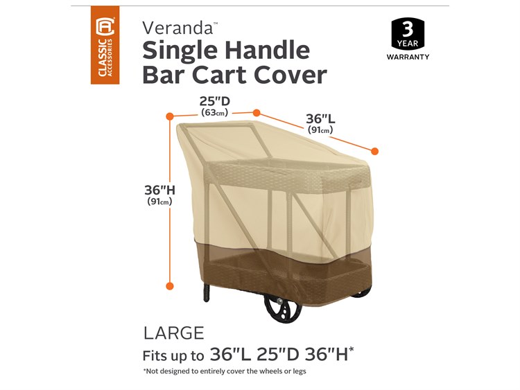 Duck Covers Veranda Pebble 36 Inch Single Handle Bart Cart Cover ...