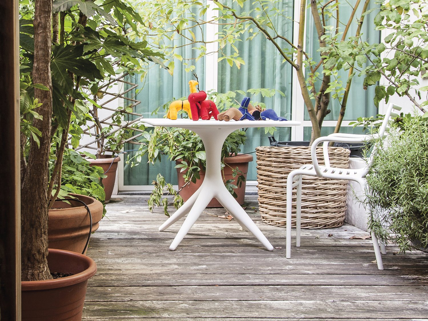 Driade Outdoor App Polypropylene 31.4'' Wide Square Dining Table in ...