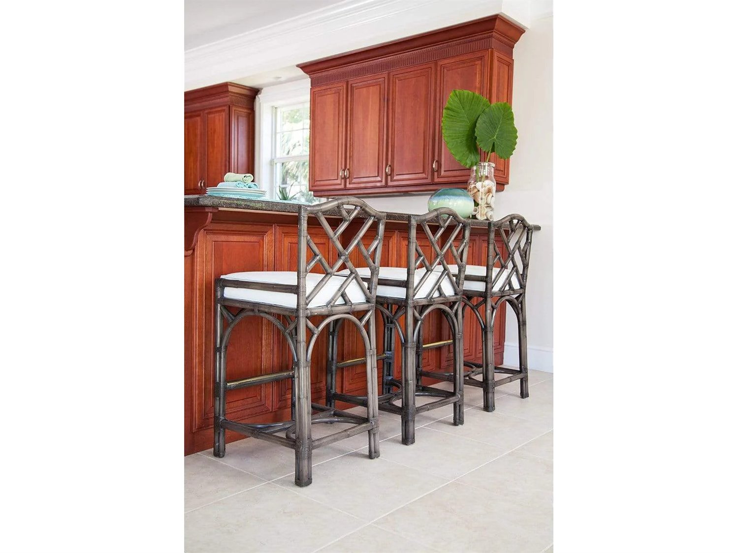 David Francis Furniture Outdoor Chippendale Barstool Set ...