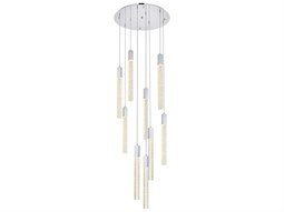 Elegant Lighting Weston 5-Light Black Crystal LED Cylinder Pendant ...