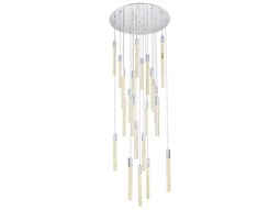 Elegant Lighting Weston 5-Light Black Crystal LED Cylinder Pendant ...