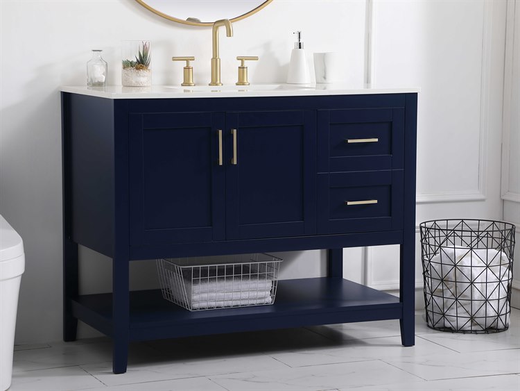 Elegant Lighting Aubrey Blue 42" Vanity with Backsplash | EGVF16042BL