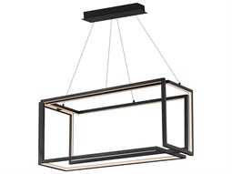 Elan Walman 1-Light Matte Black LED Linear Island Pendant | ELA84316MBK