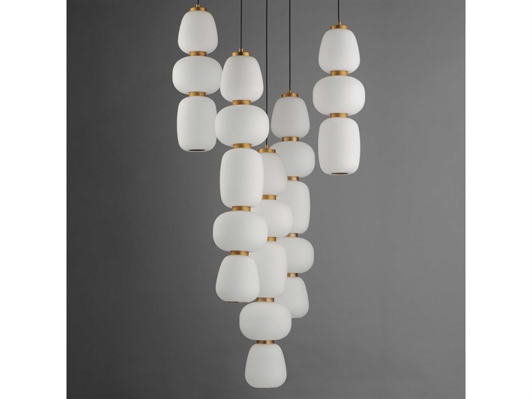 ET2 Soji 5-Light Black Gold Linear Pendant | ET2E2516992BKGLD