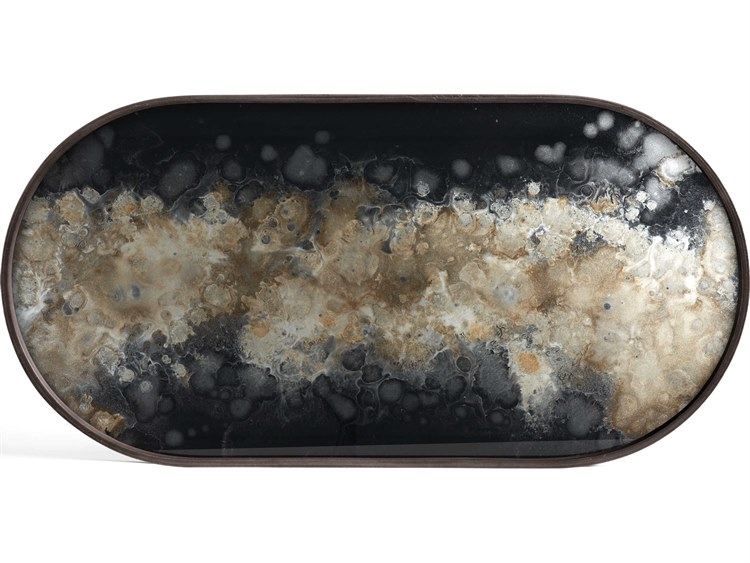 Ethnicraft Organic Black Glass Tray | ETH20467