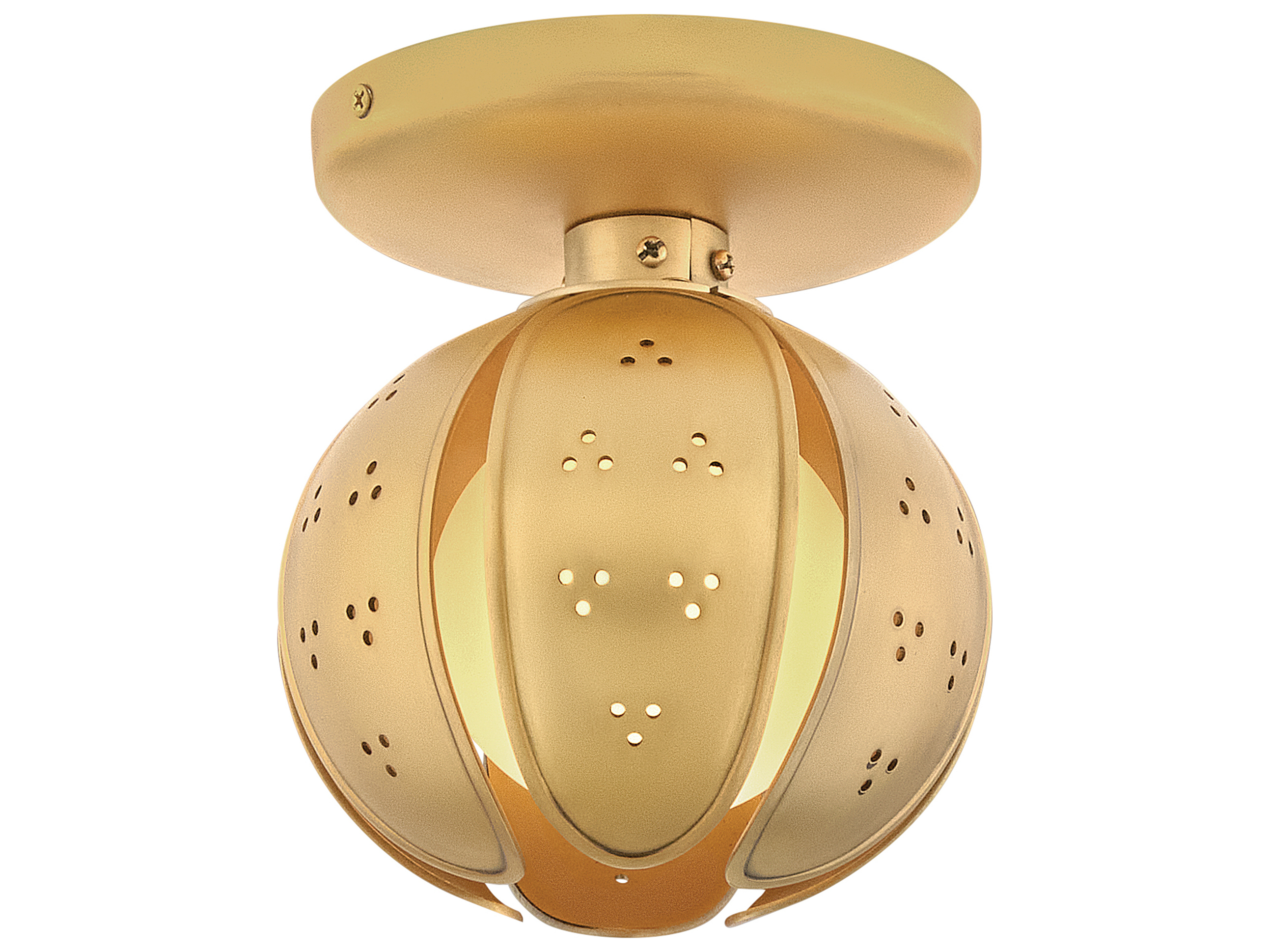 Fredrick Ramond Anthos 1-Light Unlacquered Brass Globe Semi Flush Mount ...