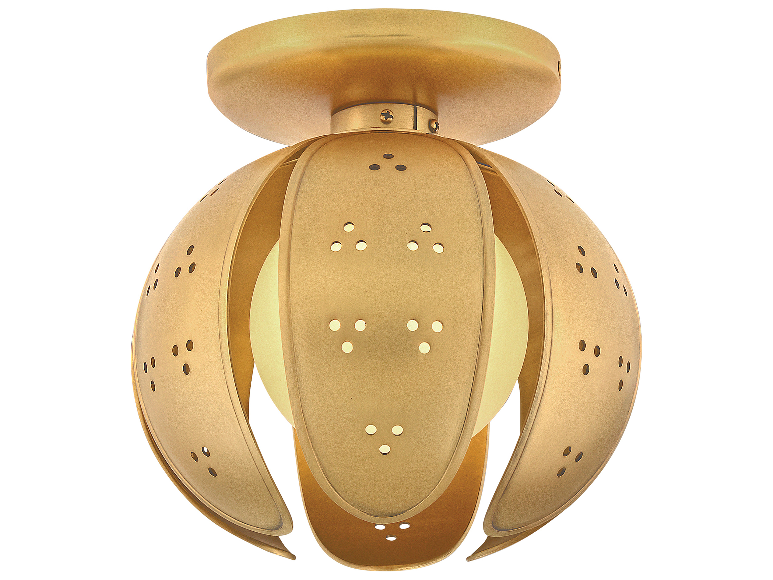 Fredrick Ramond Anthos 1-Light Unlacquered Brass Globe Semi Flush Mount ...