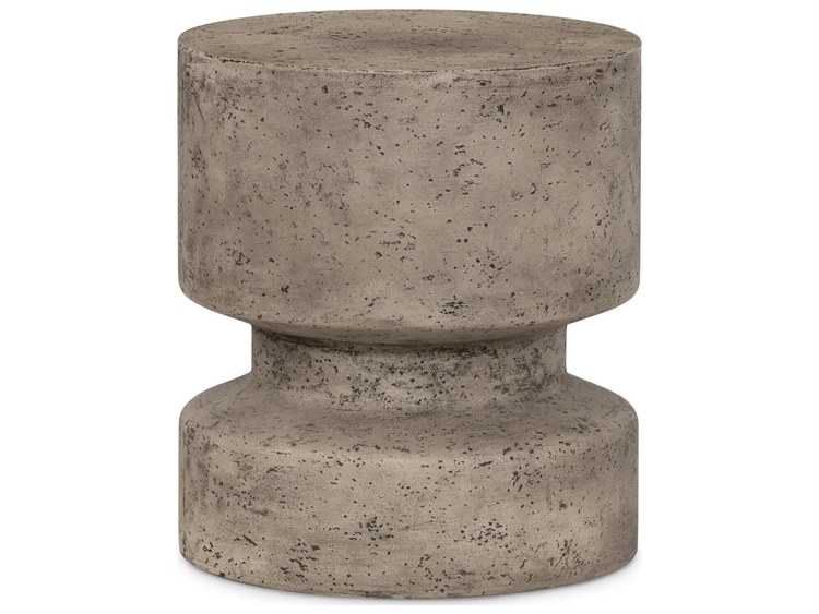 Four Hands Outdoor Everett Graphite Concrete Round End Table | FHO108599002