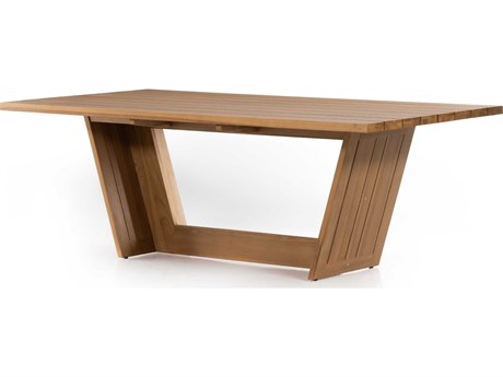 Four Hands Outdoor Solano Washed Brown 94'' Wide Teak Rectangular Dining Table | FHO226821001