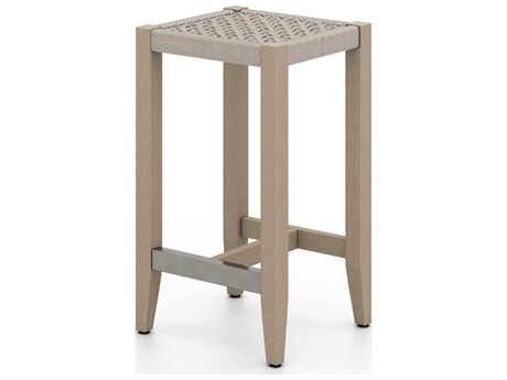 Four Hands Outdoor Solano Thick Grey Rope / Washed Brown Teak Strap Bar ...