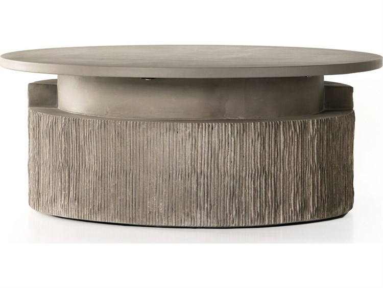 Four Hands Outdoor Constantine Flint Concrete / Textured Round Coffee ...