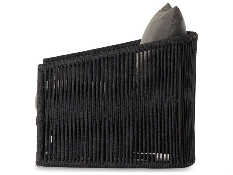 Four Hands Outdoor Solano Bronze / Thick Dark Grey Rope Swivel Lounge ...